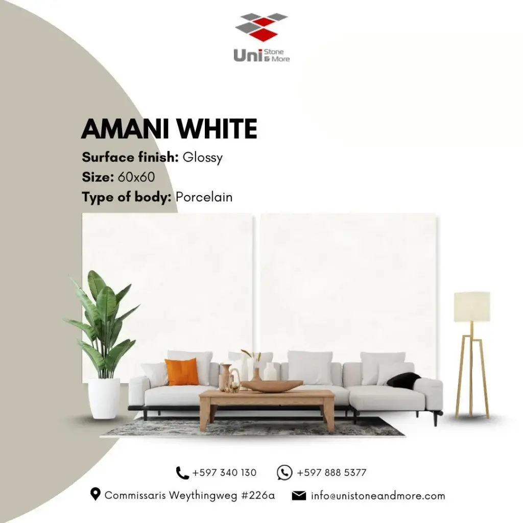 Amani White - Glossy - P - 60x60 | UNI STONE & MORE