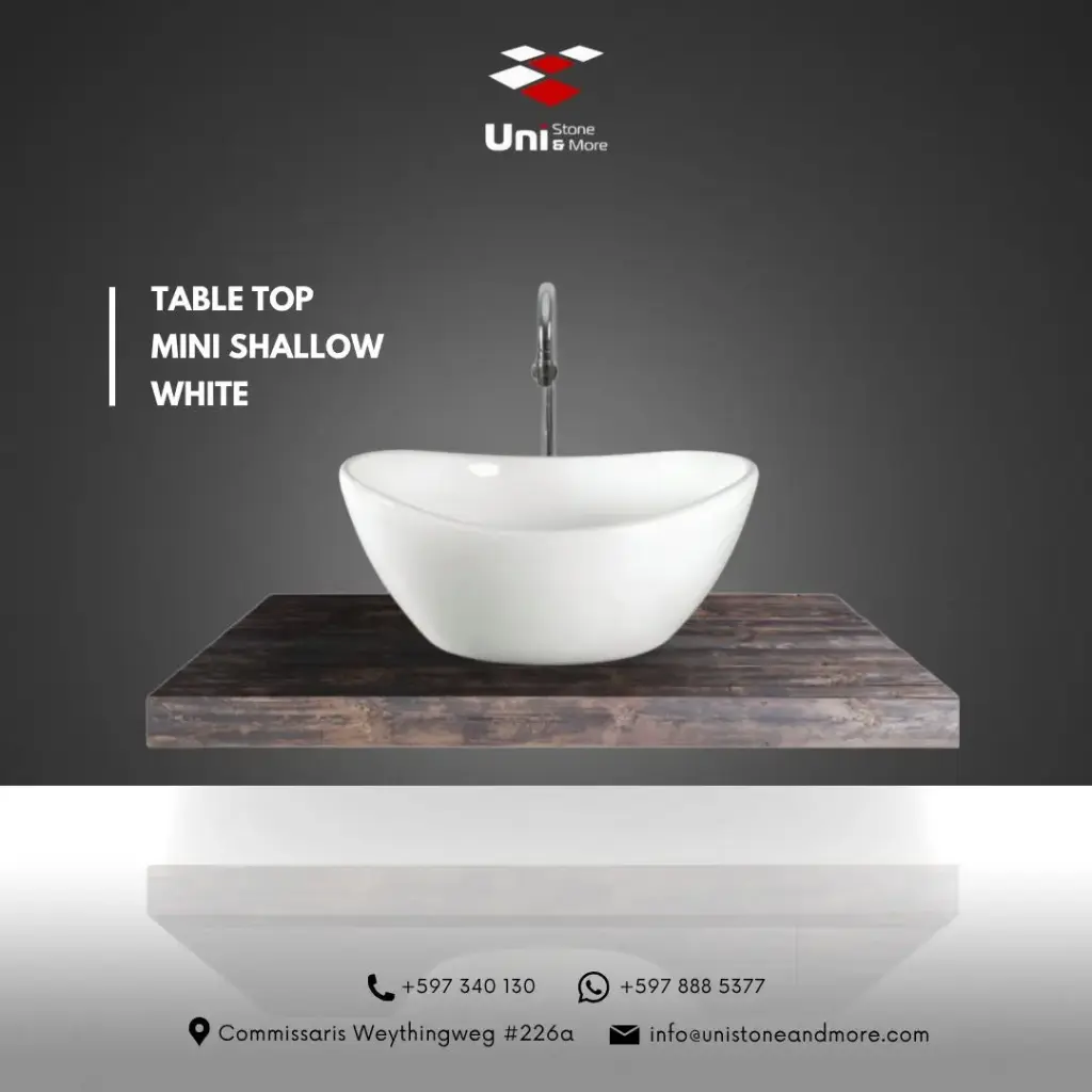 Table Top Mini Shallow - White - P | UNI STONE & MORE